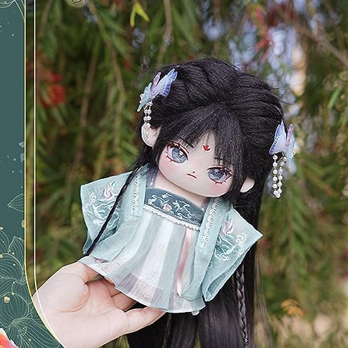 CALEMBOU 20cm Plush Doll Clothes Set, Cute Chinese Hanfu Plush Doll Clothes for Anime Plush Soft Cotton Dolls and Stuffed Animals(Without Doll) (Liyu-W/ODoll)