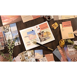 348 Pcs Scrapbooking Supplies Kit, Vintage Aesthetic Scrapbook Kit for Bullet Junk Journal, Stationery, A6 Grid Notebook, DIY Journaling Supplies, Birthday Craft Gift for Teen Girl Kid Women