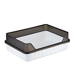 Baoblaze Pet Litter Tray Potty Toilet Litter Pan Detachable Frame Container Splashproof Cats Litter Box for Small Medium Cats, Rabbit, Bunny, Kitten, Gray Black