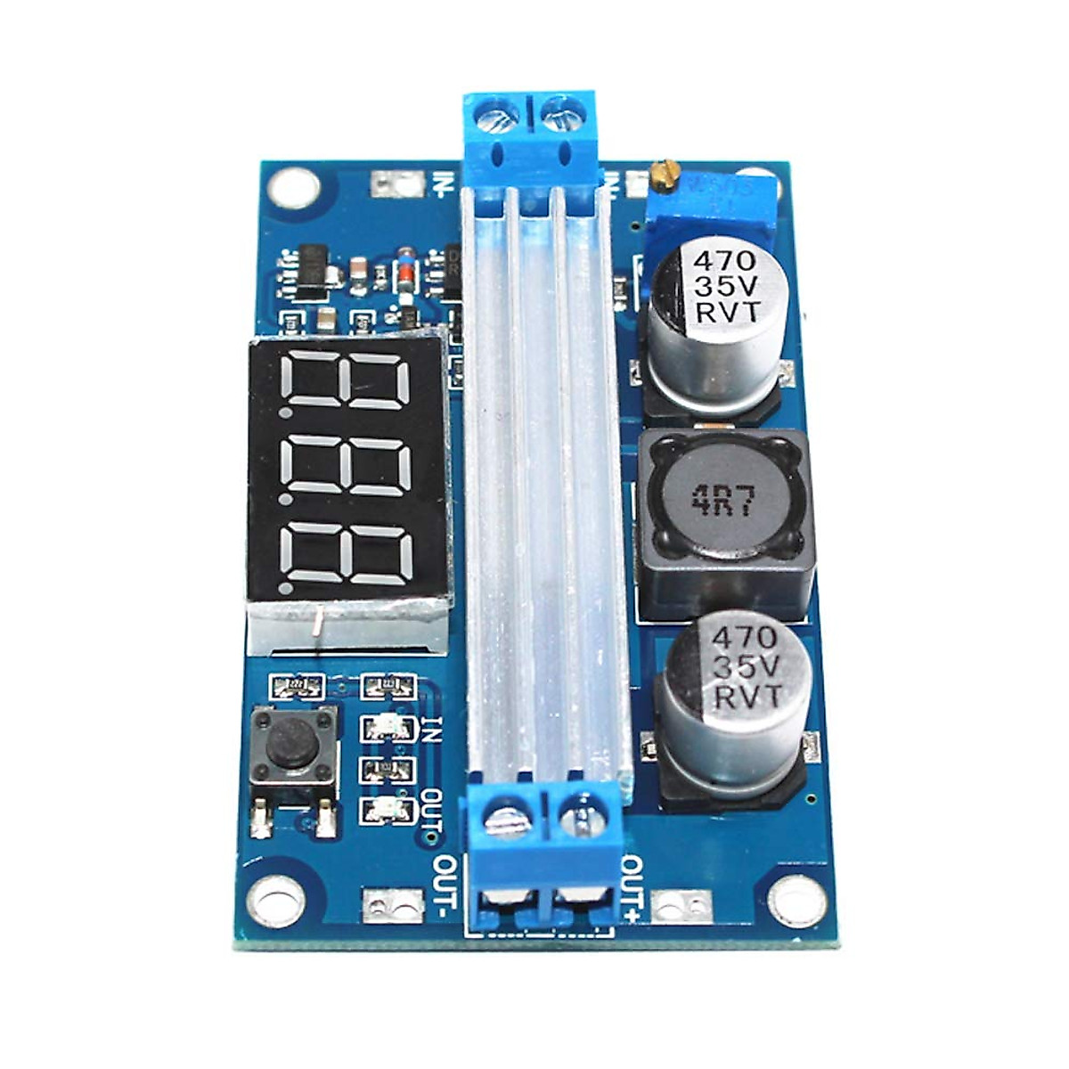 Onyehn DC-DC Boost Voltage Converter Module,100W High Power Adjustable Output 3.5-35V Power Regulator Board LTC1871 with LED Voltage Meter(2 Pack)