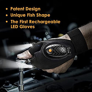 Tool Gifts for Men-LED Flashlight Gloves Gifts for Men, Stocking Stuffers and Stocking Stuffers Tool Gifts for Men - Magnetic Tool Pickup,Telescoping Magnet, Gadget Tool for Women, Christmas Tool Gift