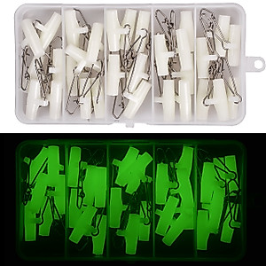 Fishing Line Sinker Slides with Duo Lock Snaps High Strength Sinker Slider Swivel Snap Saltwater Sinker Weights Connector Fishing Tackle Kit