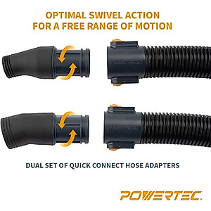 POWERTEC 71743 Dust Collection Hose Attachment and Hand Sander Block Kit w/Ultra Flex Vacuum Adapters, Assorted Grit Oxide Sander Pads