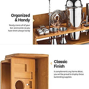 Mitbak Bartender Kit | 20-Piece Bar Accessories Set | Look Like A Pro With 25 OZ Cocktail Shaker Bottle, Strainer, Jigger, Steel Straws, Whiskey Stones & More | Excellent Gift