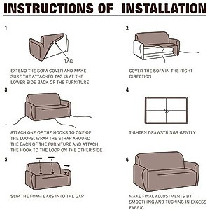 IMYOGI High Stretch Sofa Covers Stretch Sofa Cover Thicken Polyester Spandex Printed Sofa Slipcover Furniture Cover Protector for Armchair Couch-4 Seater+4 Seater-Lake Blue