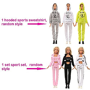 27 Pcs Doll Clothes and Accessories Including 8 Set Clothes Hooded Sport Suits Fashion Outfits Tops and Pants/Shorts with 15 Pairs of Shoes 4 Accessories for 11.5 Inch Dolls(Doll NOT Include)