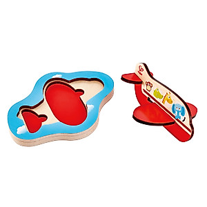 Hape 3D Airplane Puzzle Game, Multicolor, 5'' x 2''