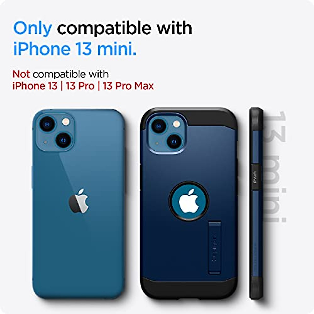 Spigen Tough Armor [Extreme Protection Tech] Designed for iPhone 13 Mini Case (2021) - Navy Blue