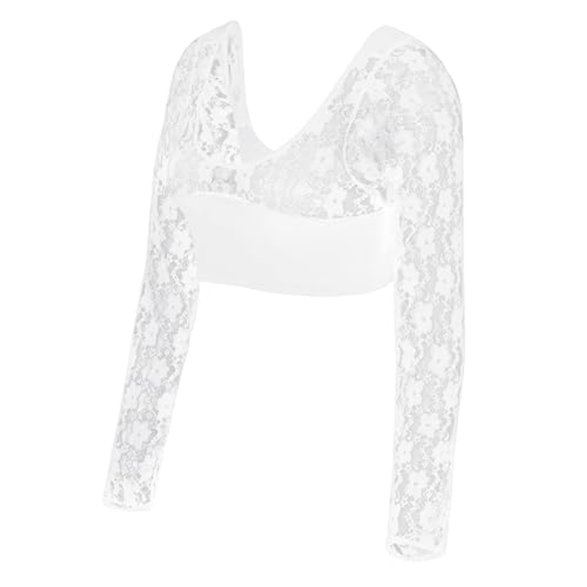 ENVY BODY SHOP Lace Sleecrets Add Sleeves to Any Dress or Top (US, Alpha, Medium, Regular, Regular, White)