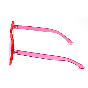 JUSLINK Love Heart Shaped Sunglasses for Women(Pink)