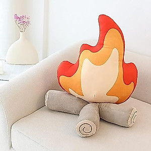 Fun Campfire Plush, Simulation Flame Plush Toys, Outdoor Camping Room Decoration, Suitable for Boys and Girls Christmas, Birthday Surprise Gift (Small)