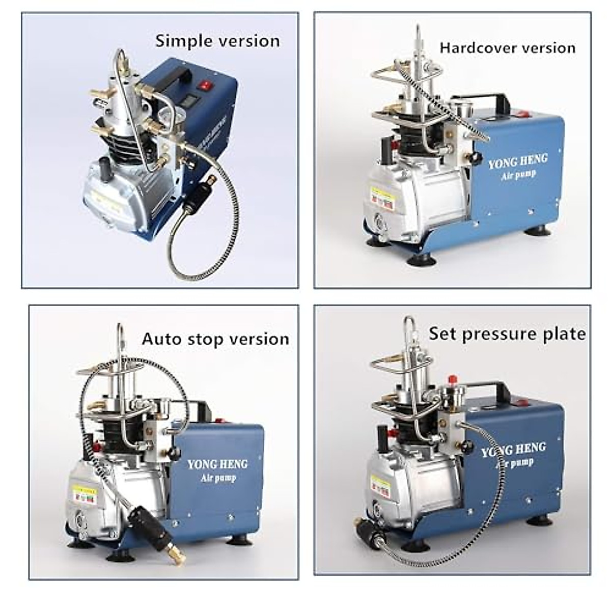 YONG HENG High Pressure Air Compressor Pump,Adjustable Control with Auto-Stop 110V 30Mpa Electric Air Pump Air Rifle PCP 4500PSI Paintball Fill Station for Fire Fighting and Diving