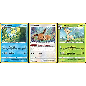Leafeon 013/189 & Glaceon 038/189 - Astral Radiance - Rare Pokemon Evolution Card Lot - Eevee Eeveelution 3 Card Set