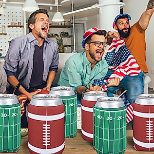 LFZHAN Football Party Decorations,12 Pcs Can Sleeves Neoprene Insulator For Super Bowl Game Day Decorations And Gifts