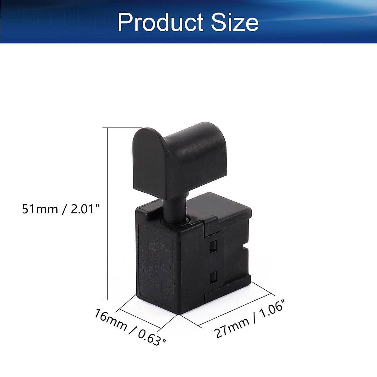 Bettomshin 1Pc Trigger Switch, Electric Tool Switch for Electric Hammer, Bosch NO.21 4100 Series No Lock Switch, No Speed Control, Pushbutton Switches for Hand Electric Drill