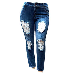 KUNMI Jack David ALLABREVE Gboomo 1826 WallFlower Plus Size Astylish Distressed Ripped Lee Blue Skinny Jeans Lildy vanberfia…