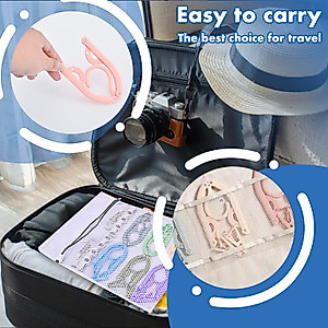 Feoqibu 10 Piece Portable Clothes Racks with Clips, Travel Clothes Racks, Foldable Clothes Racks for Outdoor Camping, Traveling, Dorms, Apartments, Home Clothes Storage and Drying