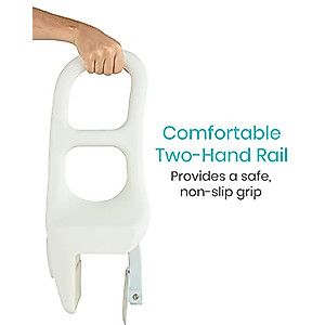 Vive Bathtub Rail - Bathroom Tub Safety Rail Heavy Duty for Seniors, Elderly, Handicap and Disabled - Clamp Railing Bath Support - Adjustable Shower Hand Grip - Handle Assist Grab Bar - Fits Most Tubs