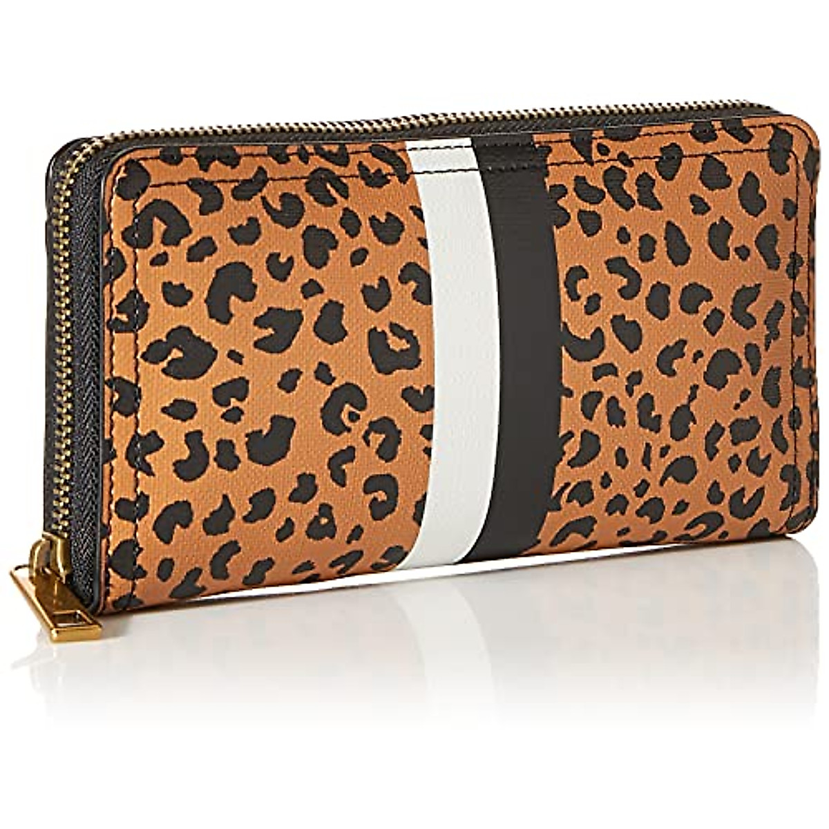 Fossil Women's Logan Leather RFID-Blocking Zip Around Clutch Wallet with Wristlet Strap