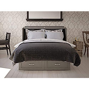 AFI Monroe Murphy Bed Chest with Charging Station, Queen, Grey