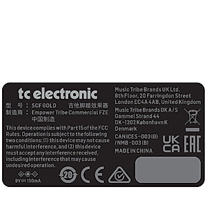 TC Electronic Guitar Chorus Effects Pedal, Black (SCF Gold)