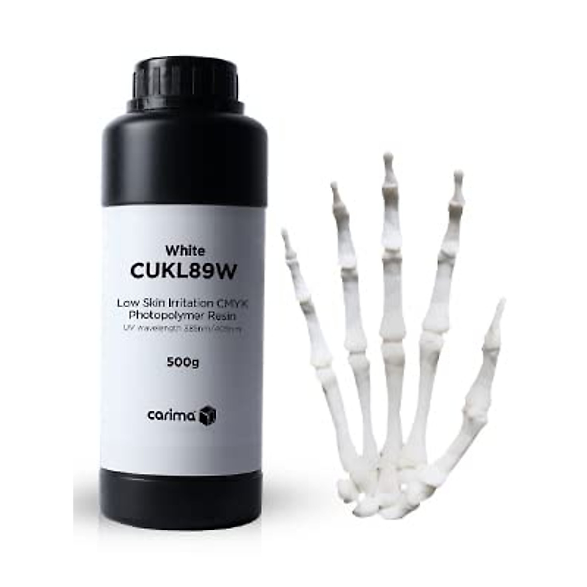 CARIMA Low-Irritation CMYK Resin (White) 500g for DLP/LCD Printer