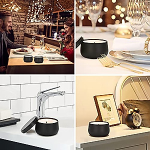 Beyoung Candle Tin Cans 24 Pieces, 8 oz Round Metal Candle Jars with Lids, Ideal for Candles Making/Arts & Crafts/Storage Gifts,Black