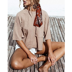 GUZOSJO Square Silk Feeling Scarf Medium Satin Hair Scarf Bracelet Gift For Women 27.5 × 27.5 inches