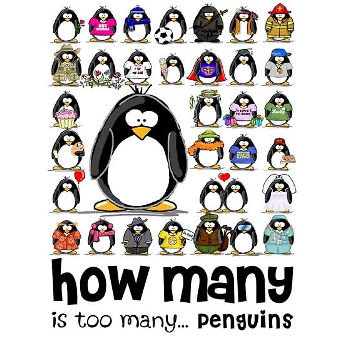 CafePress Too Many Penguins Mug Ceramic Coffee Mug, Tea Cup 11 oz