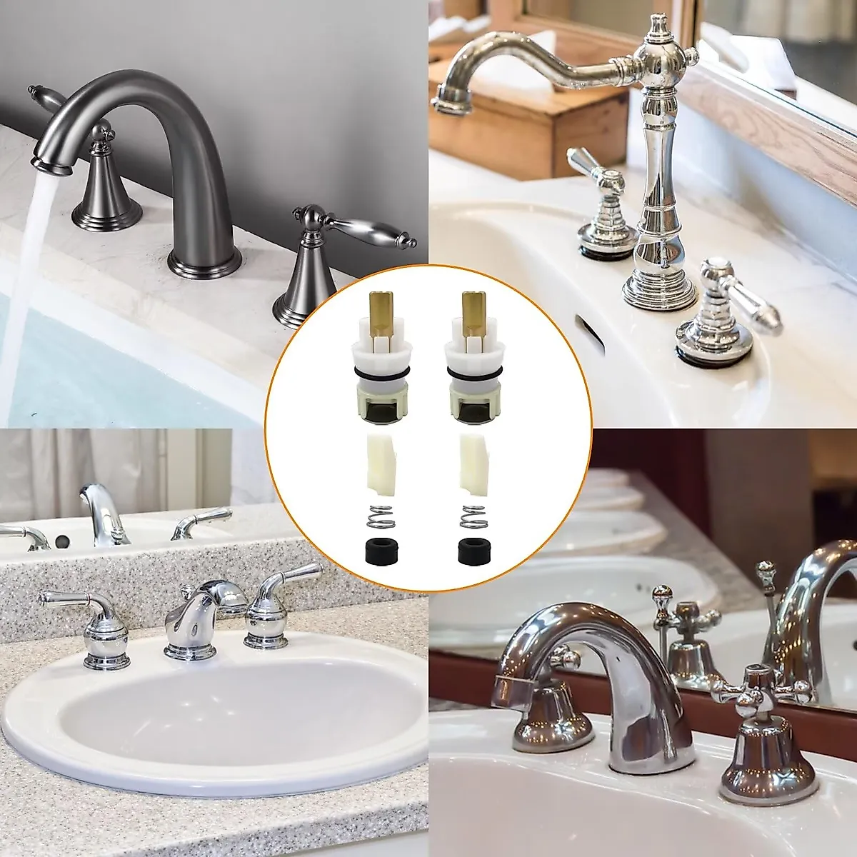 Aiyumise For Delta Faucet Stem Assembly RP25513-2 Pack - Compatible for Most Delta Two Handle Kitchen, Bathroom & Bathtub Faucets - Lasting Replacement Parts for Smooth Water Flow