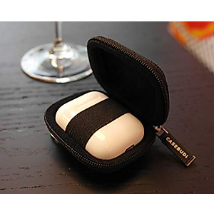 CASEBUDi Tough Travel Case for Apple AirPods | Key Ring and Carabineer | Use as Keychain | Sturdy, Stylish, Ballistic Nylon, Impact Protection for Travel or Storage (Cool Grey)