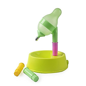 NACOCO Pet Standing Water Dispenser Cat Dog Standing Bowl with Detachable Pole Automatically Feeding Water Height Adjustable (Green)