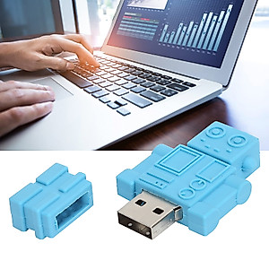Cute USB Flash Drive, Novelty Cartoon Blue Robot Appearance Thumb Drive, Pendrive Memory Thumb Stick for Date Storage, Gifts for School Students Kids Children Teacher Collegue Employees (128GB)