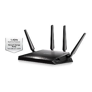 Netgear R7500-200NAS Nighthawk X4 Ultimate Gaming Router - AC2350 4X4 MU-MIMO Dual Band WiFi Gigabit Router (R7500v2) with Open Source Support. Compatible with Amazon Echo/Alexa