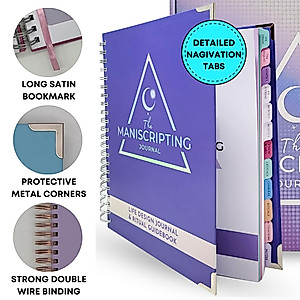Maniscripting Journal: 90 day journal, guided prompts, daily planner, manifestation journal, gratitude, mindfulness, self love, happiness, wealth, weekly habit tracker, journal for women, undated.