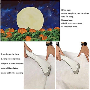 Halloween Pumpkin Field Photography Background Starry Sky Night Moon Halloween Backdrops Baby Shower Birthday Party Photo Studio Props Banner 5x3ft