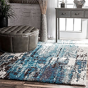 nuLOOM Haydee Abstract Area Rug, 5 ft x 8 ft, Blue