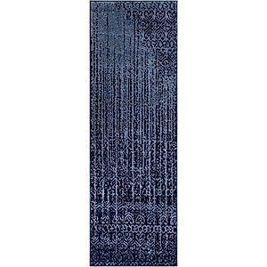 Unique Loom Del Mar Collection Area Rug - Jennifer (2' x 6' 1" Runner, Blue/ Navy Blue)