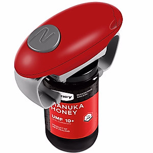 Higher Torque Electric Jar Opener for Seniors with Arthritis Fit Almost Jars Size, Strong Tough Automatic Jar Opener for Weak Hands, Hands Free Battery Operated Bottle Opener for Arthritic Hands（Red）