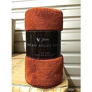 Goldenlinens Ultra Soft Cozy Plush Fleece Warm Solid Colors Traveling Throw Blanket 50" X 60" (127 cm X 152 cm) (Rust)