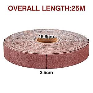 Emery Cloth Roll,120 Grit Continuous Sandpaper Roll 1" x 85 Feet Sandpaper Roll for Wood Furniture Finishing Metal Sanding Automotive Polishing