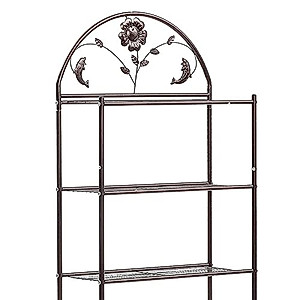 Reconveri Bathroom Storage Organizer Over Toilet Storage 3 Tier Bathroom Over The Toilet Space Saver Bathroom Shelf Over Toilet Free Standing Toilet Shelf Rack 70.9×24.4×12.6 Inch (Black)