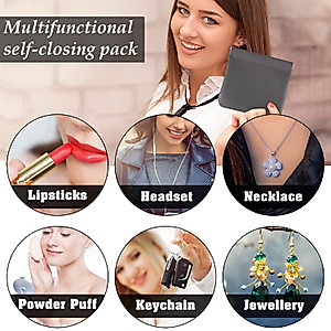 6Pcs Small Makeup Bag for Purse Pouchic Lambskin Pocket Cosmetic Bag Squeeze Top Waterproof Travel Makeup Bag No Zipper Portable Mini Makeup Pouch Self-Closing Colorful Pouch for Women Girls