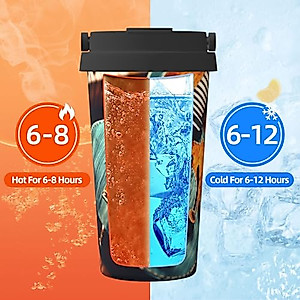 WANGZHAO Musical Guitar patterns Print Double Wall Stainless Steel Vacuum Insulated Tumbler Cup Home Thermal Cup