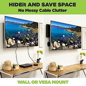 HIDEit Mounts Uni-SW VESA Mount - American Company - Black Steel Adjustable Small and Wide Device Wall Mount - Cable Box Wall Mount, Modem Wall Mount, Router Mount and More - Behind TV Cable Box Mount