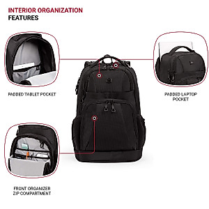 SwissGear 5698 Laptop Backpack, Black, 17-Inch