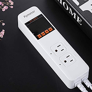 Pymeter Digital Temperature Controller Dual Probe Reptile Thermostat Controlled Outlet for Terrarium Heat Mat Heating Pad, Switch Cooling Fan Freezer Fridge ON & Off at Setpoints 10A 1200W