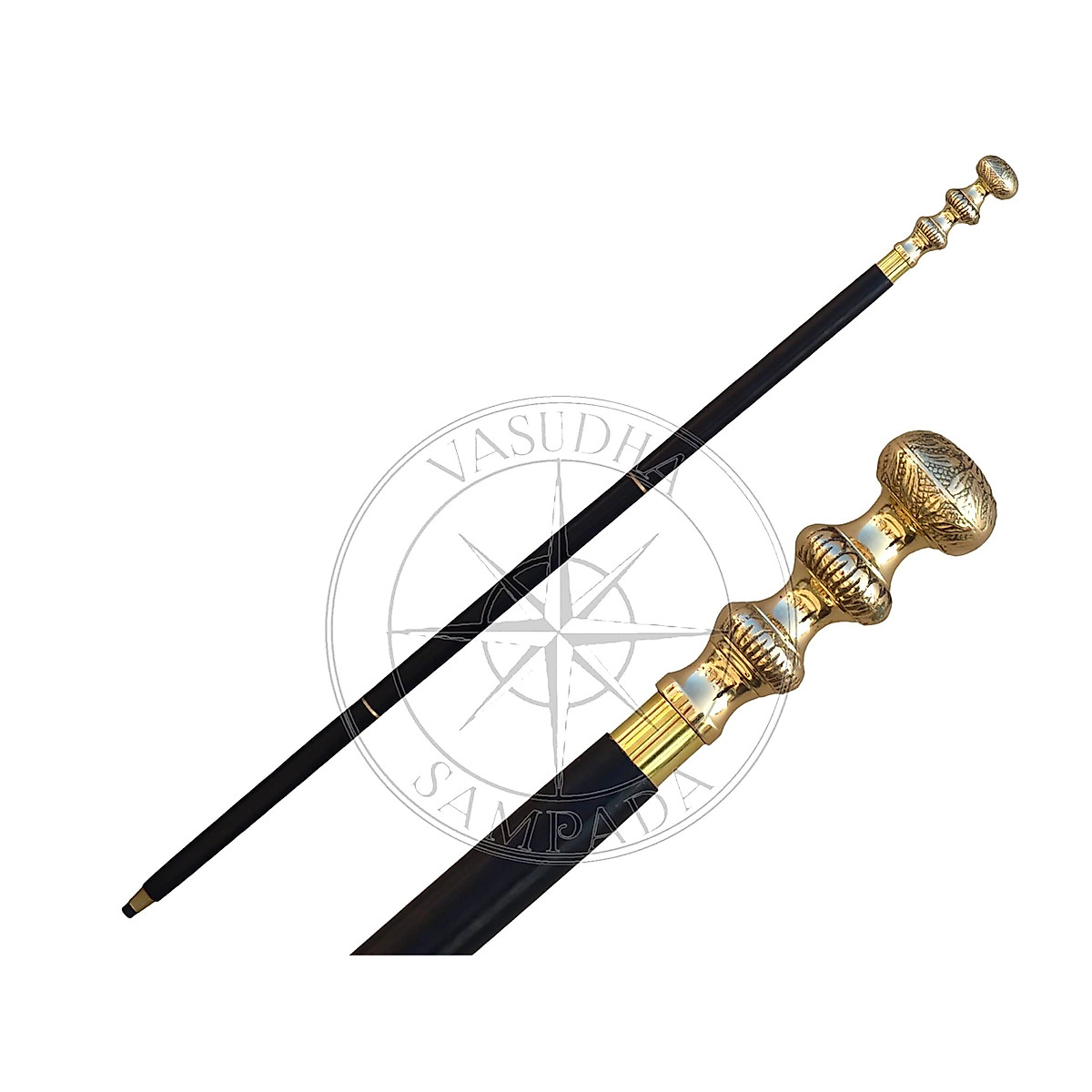 Vasudha Sampada Handicrafts Solid Brass Eagle Design Handle , Walking Cane Vintage Stick, Handle Use For All Walking Stick For Men & Women Wooden Walking Stick Silver Brass Handle Knob Gift