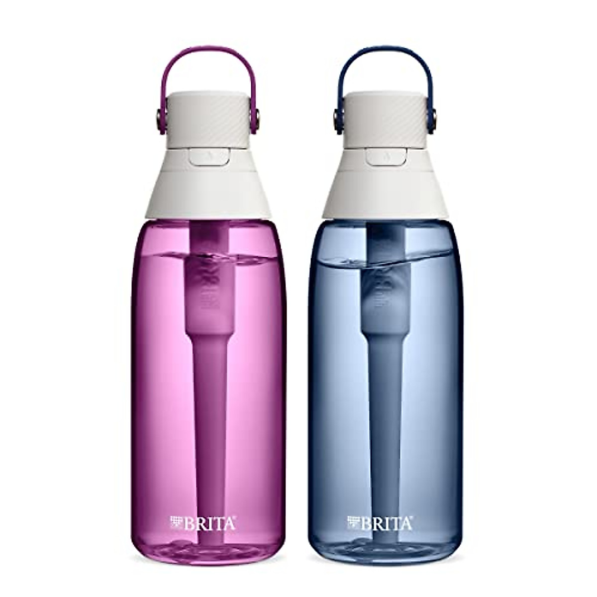 Brita Insulated Filtered Water Bottle with Straw, Reusable, BPA Free Plastic, Orchid, 36 Ounce