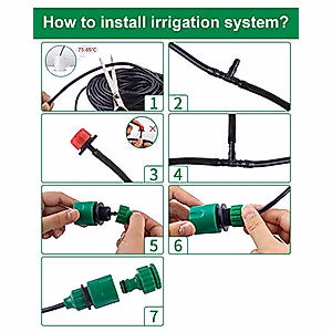 MSDADA 82ft Drip Irrigation Kits Garden Irrigation Accessories, Plant Watering System with 1/4” Blank Distribution Tubing Hose,DIY Plant Garden Hose Watering Kit (Red)